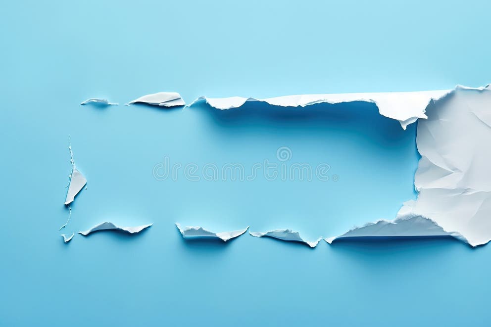 Torn White Paper with Jagged Edges . Stock Image - Image of emotion ...