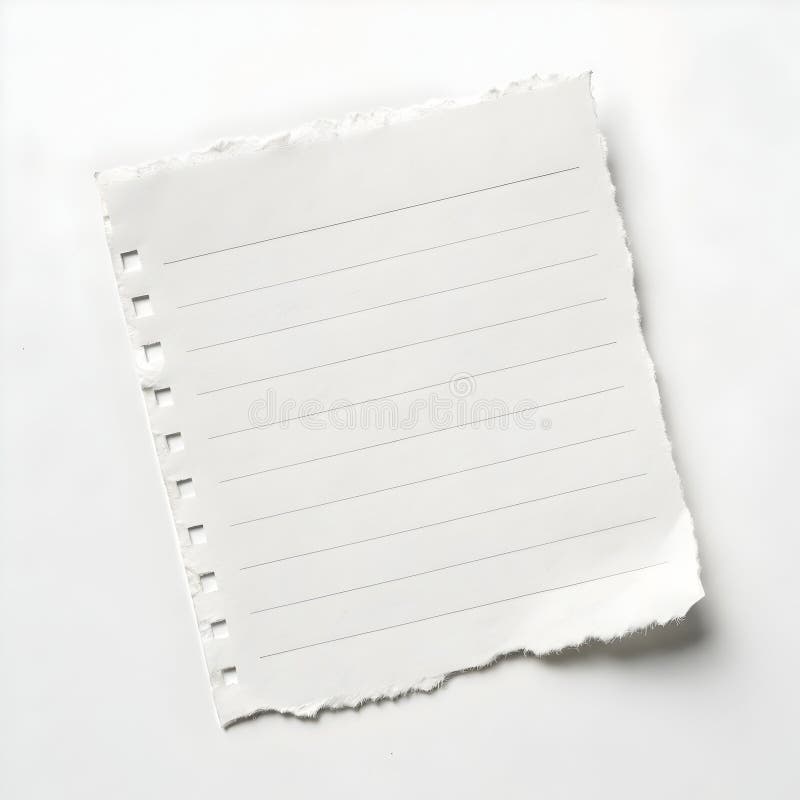 White Ripped Paper Note Isolated on White Background Stock Illustration ...