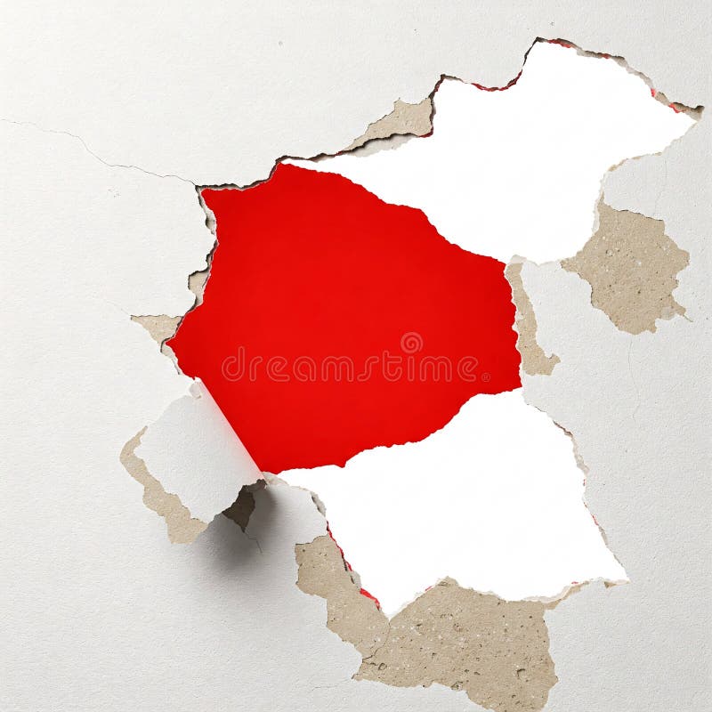 A Torn White Paper with a Red Hole in the Center Stock Illustration ...