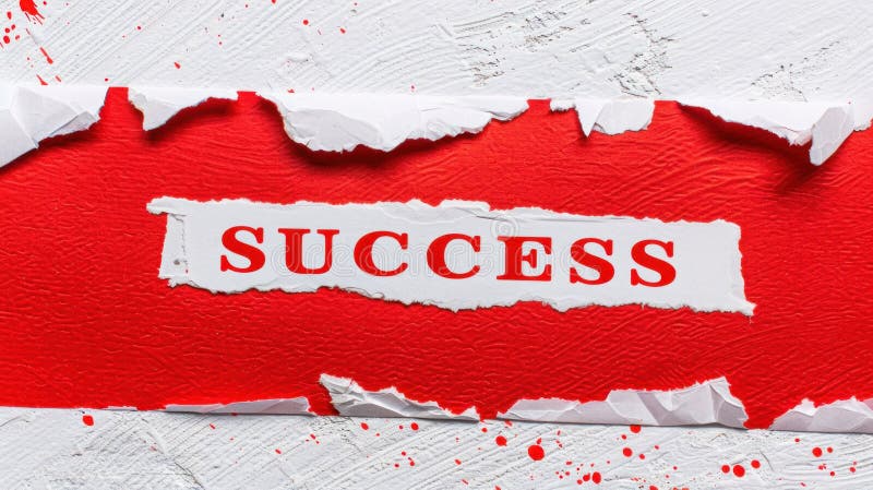 Torn White Paper Revealing Red Layer with SUCCESS Text Concept Change ...