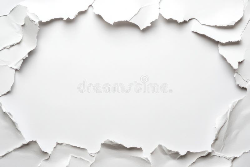 Torn White Paper with Rough Edges and Soft Shadows. Stock Illustration ...