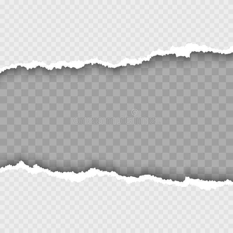 Torn White Paper with Shadow. Damaged Cardboard Borders Stock Vector ...