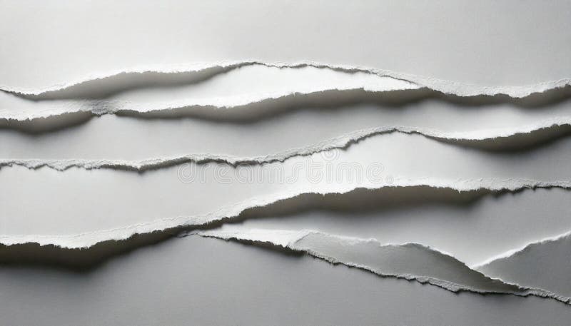 Torn White Paper Strips Creating a Layered Texture on a Neutral ...