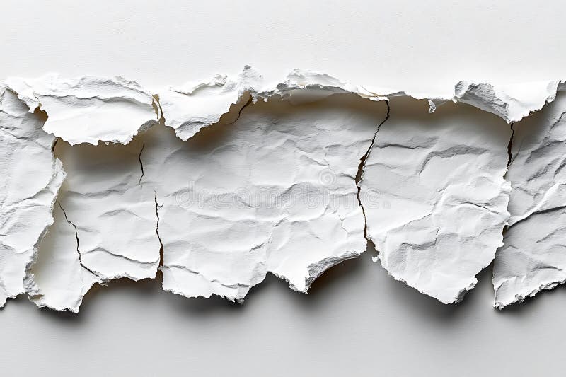 Torn White Paper Texture Abstract Crumpled Background for Design Stock ...