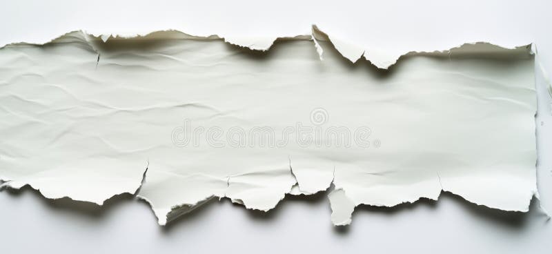 Torn White Paper Sheet Irregular Edges Light Background Stock Photos ...