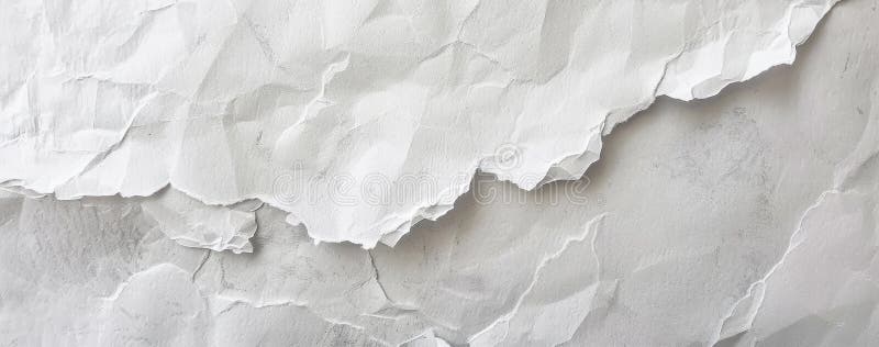 A Torn White Paper on a White Surface in a Monochrome Landscape Stock ...