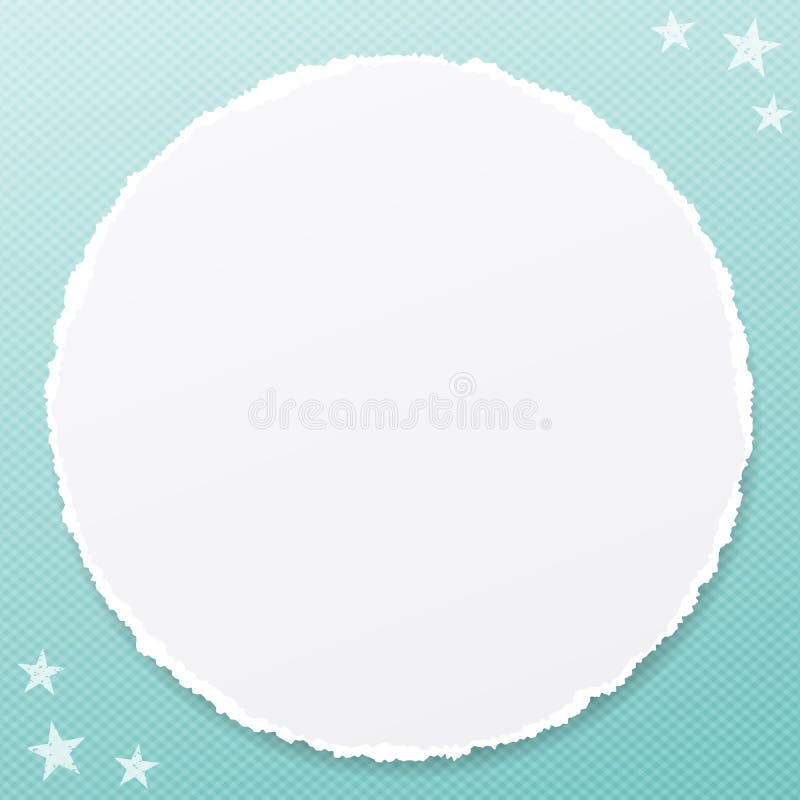 White Round Ripped Paper with Torn Note Strips for Text or Message on ...