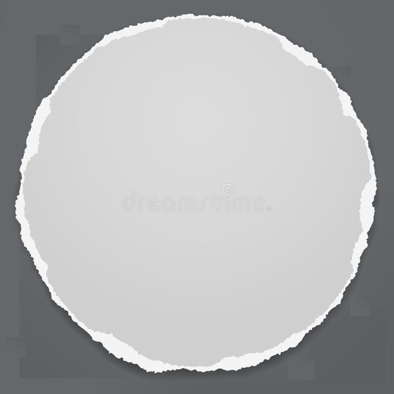 White Round Ripped Paper with Shadow for Text or Message on Grunge ...