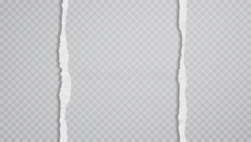 White Vertical Note Paper Pieces, Torn Notebook Sheet for Text Stuck on ...