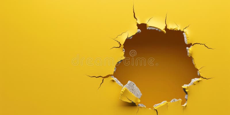 Torn Yellow Background with Jagged Edges, Blank Space for Text or ...