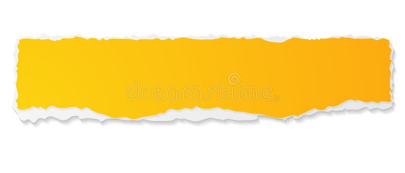 Torn Yellow Paper Banner with Jagged White Edges on a Clean White ...
