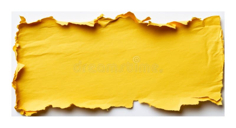 Torn Yellow Paper with Burnt Edges on Transparent Background ...