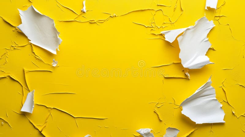 Torn Yellow Paper Shows a Glimpse of the Base Layer, Resulting in a ...