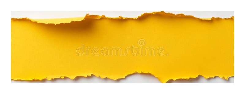 Torn Yellow Paper Strip on Transparent Background, Texture and Art ...