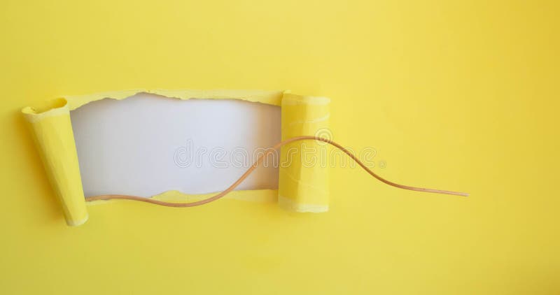 Torn Yellow Paper on a White Background with a Space for Copying. the ...