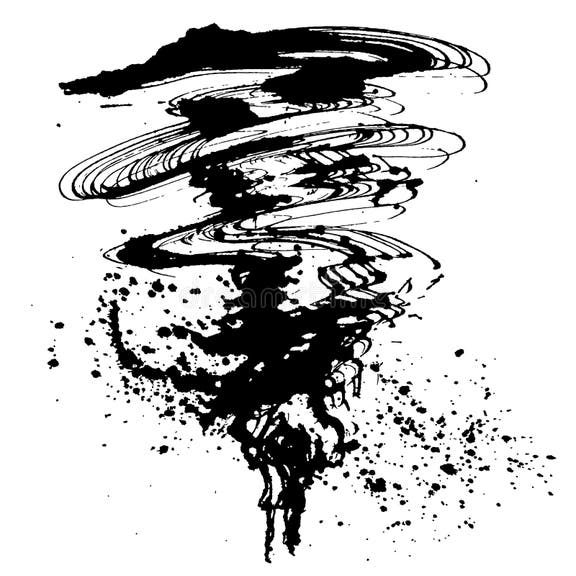 Tornado. Ink Splash. Hand Drawn Illustrations Stock Vector ...