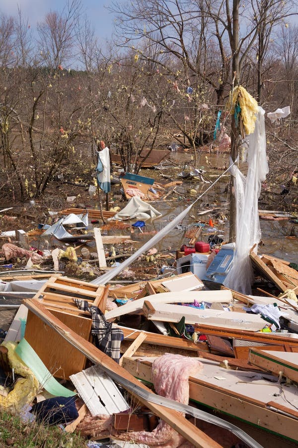 Tornado Aftermath in Lapeer, MI. Stock Photo - Image of building ...