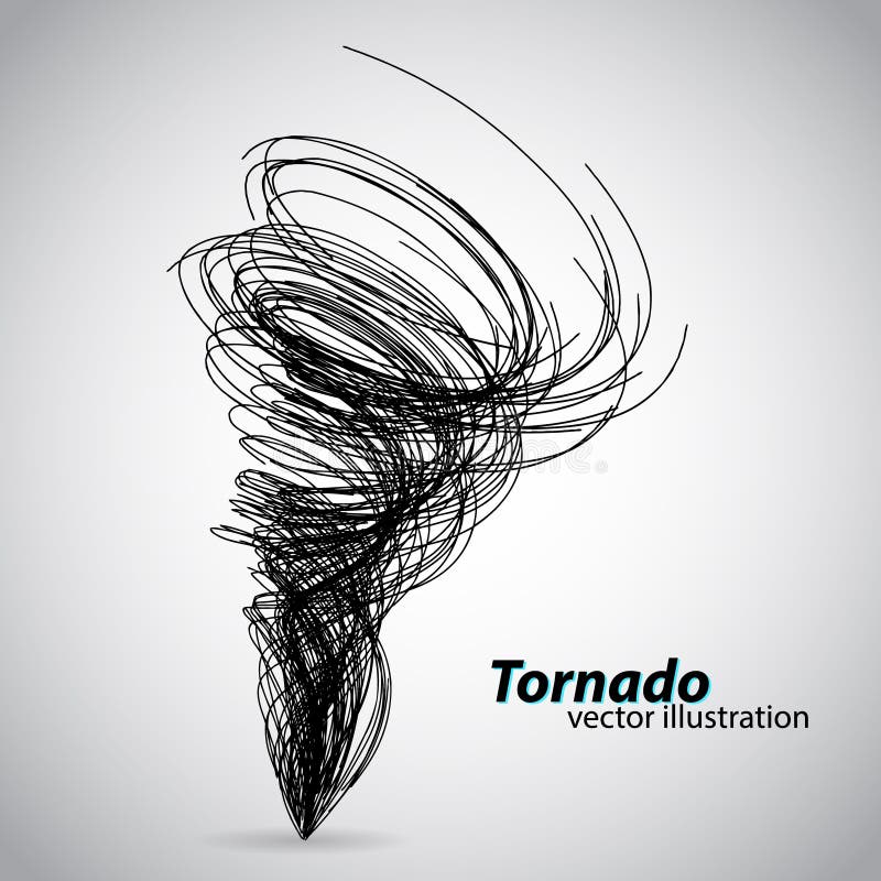 Tornado from Curves and Spirals. Vector Illustration Stock Vector ...