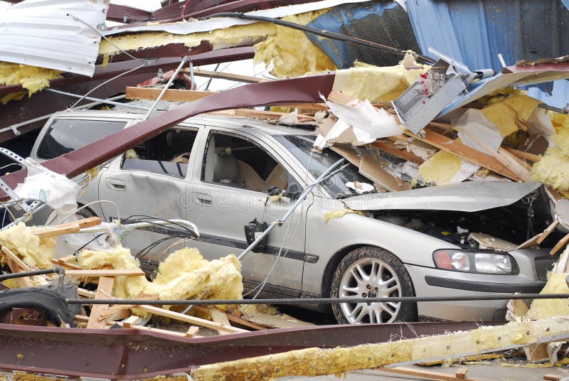 Tornado Damage from Spring Thunder Storms Stock Photo - Image of safety ...