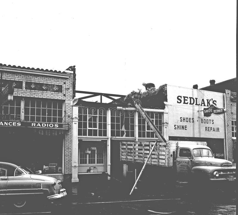Tornado Damage To Sedlak's Shoe Store Picture. Image: 222396016