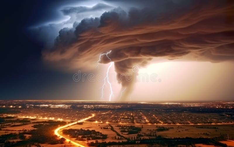 A Tornado is Formed in the Middle of Thunder and Lightning, Which ...