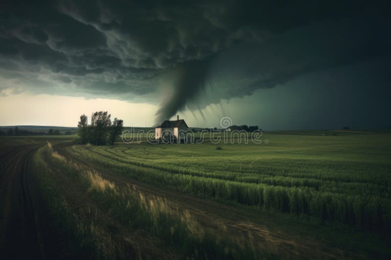 Tornado Forming Over Empty Countryside Landscape Stock Image - Image of ...