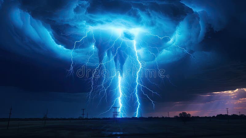 Tornado of the Future with Lightning Stock Photo - Image of ...