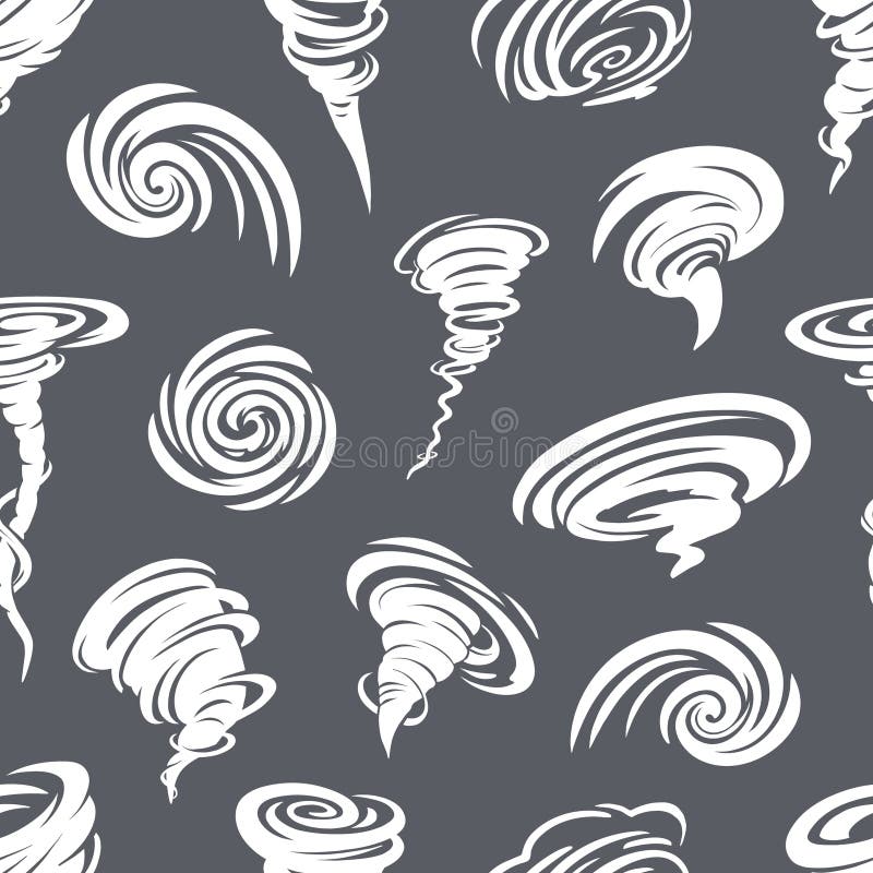 Tornado, Hurricane Cyclone Seamless Vector Pattern Stock Vector ...