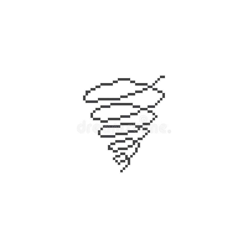 Tornado, Hurricane, Twister. Pixel Art Line Icon Vector Illustration Stock Illustration ...