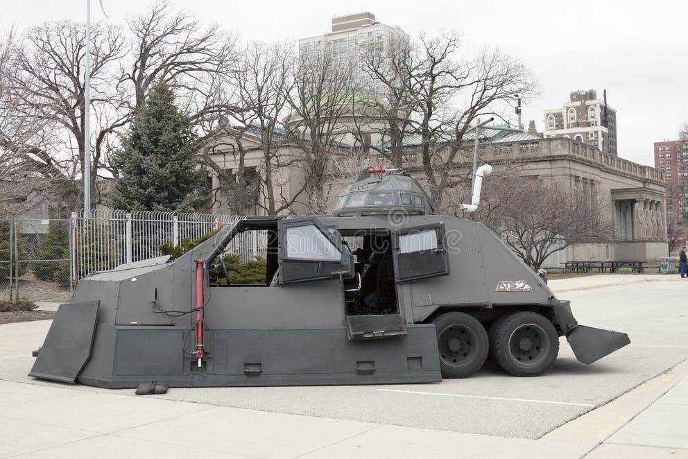 Tornado Intercept Vehicle (TIV) Editorial Photo - Image of downtown ...