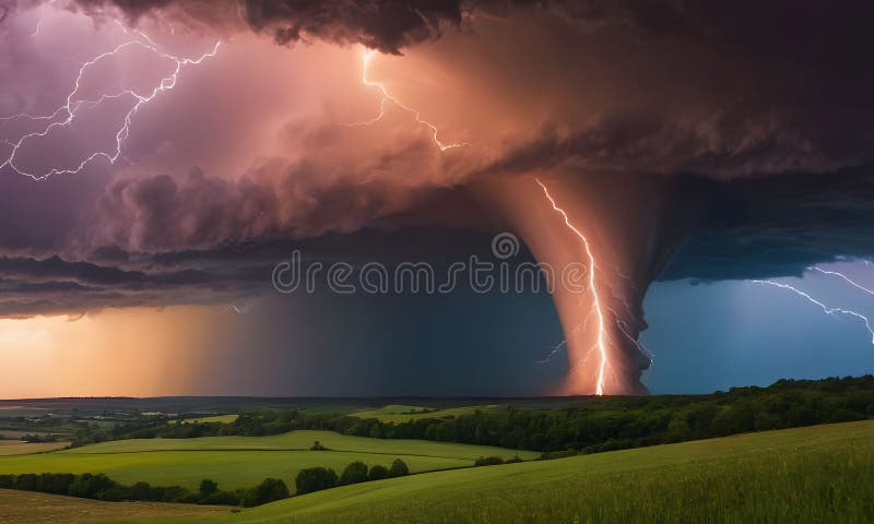 Tornado With Lightning Wallpaper