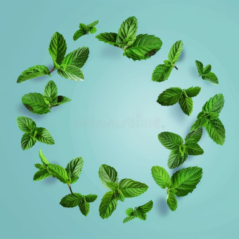Tornado of Mint Leaf in the Air Stock Photo - Image of melissa, herbal ...