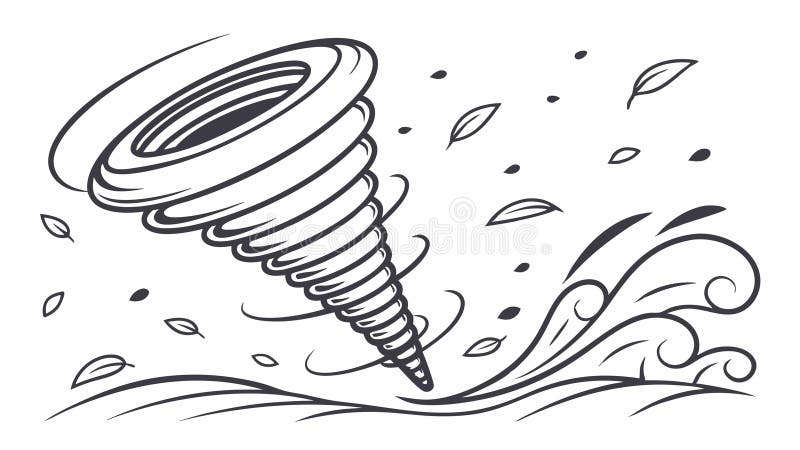 Tornado with Objects Abstract Wind Vector Illustration, Weather ...