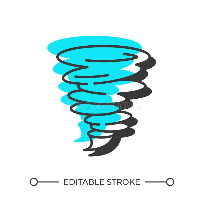 Tornado Offset Shadow Line Icon Stock Illustration - Illustration of ...
