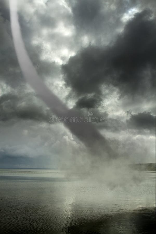 Tornado over the ocean stock image. Image of landscape - 58271587