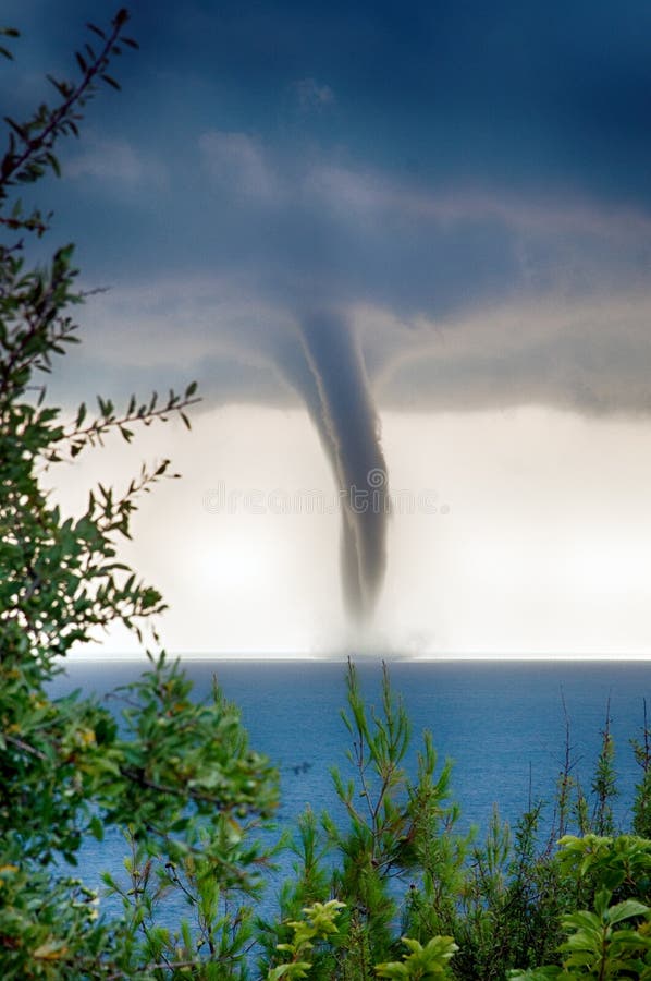 Tornado over the sea stock image. Image of damage, touchdown - 42952251