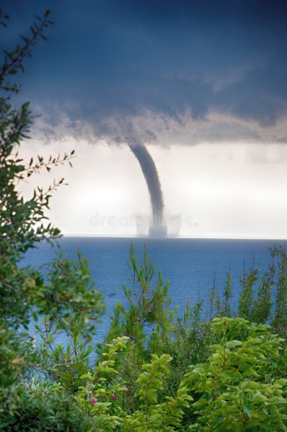 Tornado over the sea stock image. Image of storms, wild - 42952569