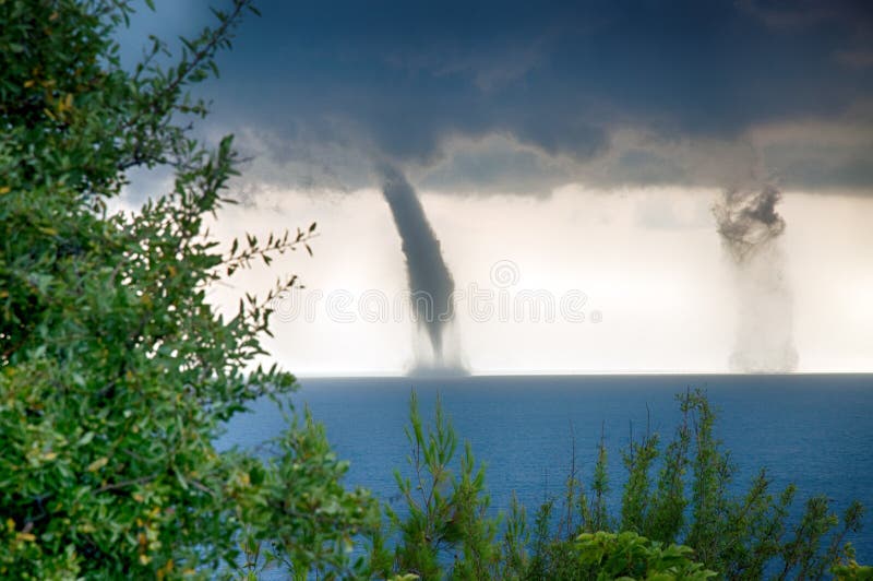 Tornado over the sea stock image. Image of storms, cell - 42952645