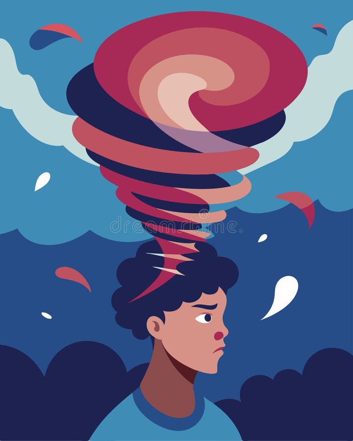 A Tornado of Overwhelming Thoughts Swirls Violently Inside the Persons ...