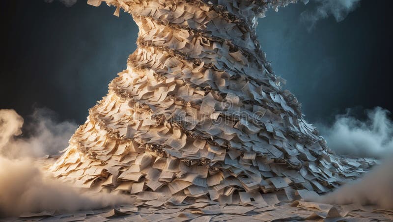 A Tornado of Papers and Notes, Symbolizing Mental Overload Stock ...