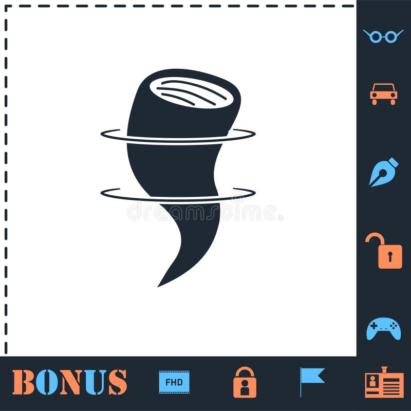 Tornado icon flat stock vector. Illustration of hurricane - 146600436