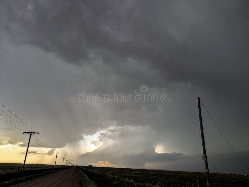 Evening Supercell Thunderstorm in Eastern Colorado Stock Photo - Image ...