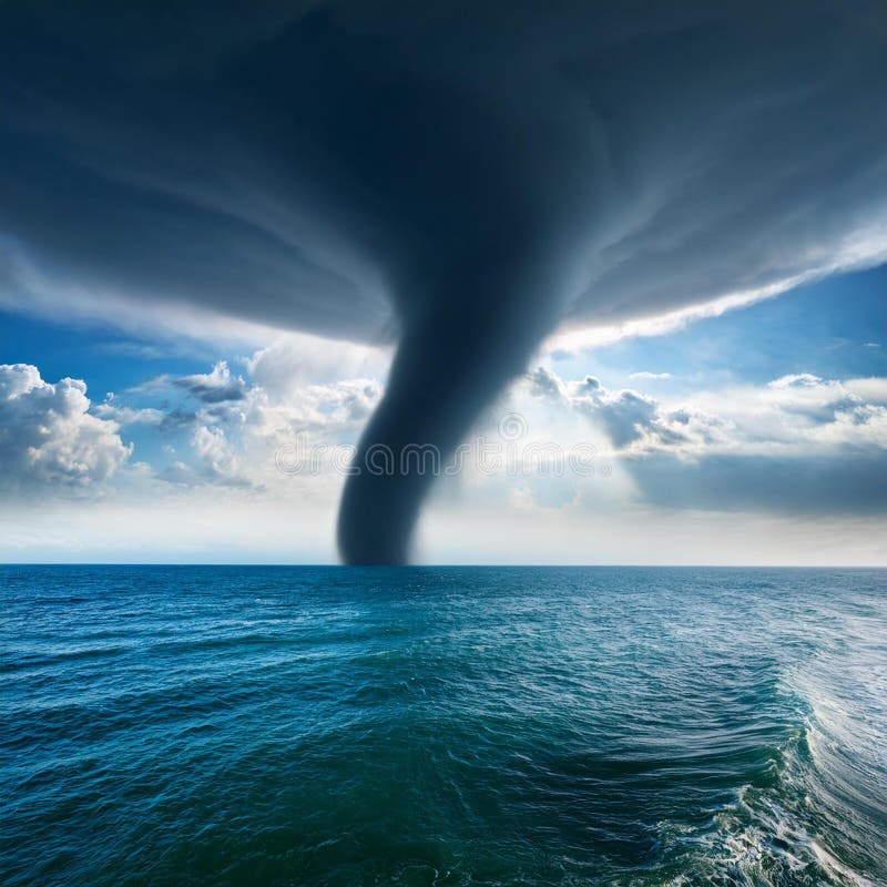 Tornado the Sea, AI Generated Stock Illustration - Illustration of ...