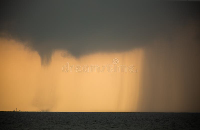 Tornado in the Sea during the Day Against the Sky Stock Image - Image ...