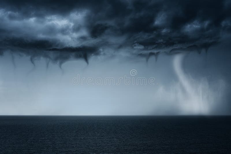 Tornado on sea stock photo. Image of danger, power, cloudscape - 103088054