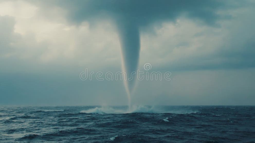 Tornado at Sea stock photo. Image of destruction, force - 376720836