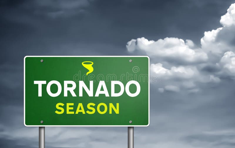 Tornado season road s ign stock illustration. Illustration of forecast ...