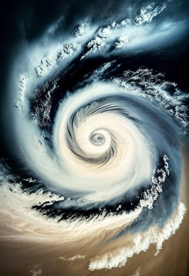 Tornado Seen from Space. AI Generated Stock Photo - Image of satellite ...