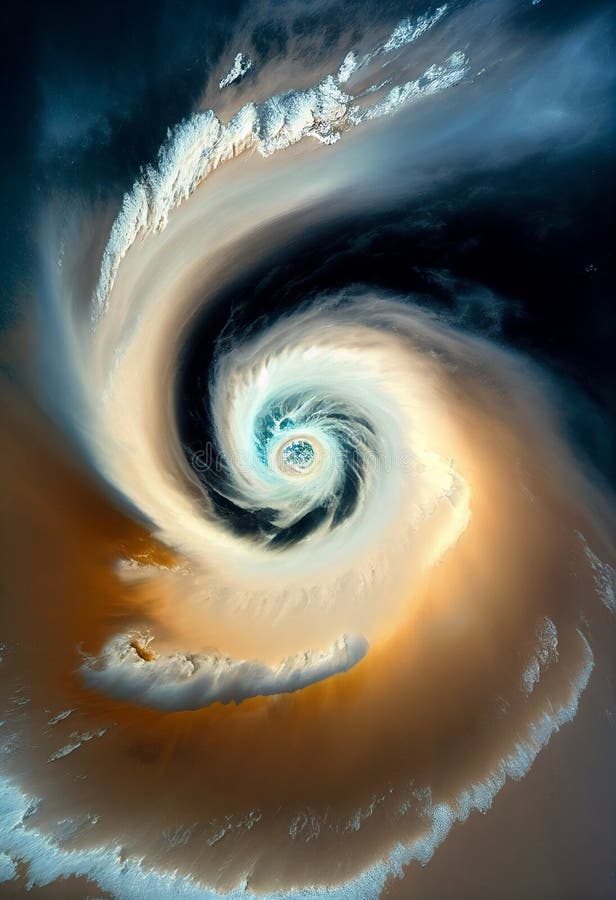 Tornado Seen from Space. AI Generated Stock Illustration - Illustration ...