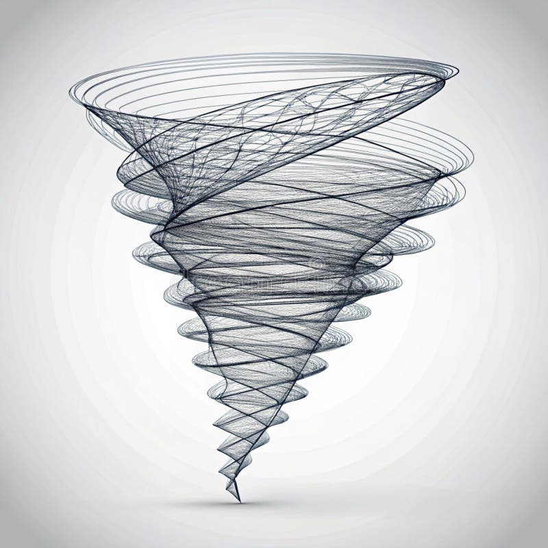 Abstract Tornado in Geometric Motion Stock Illustration - Illustration ...